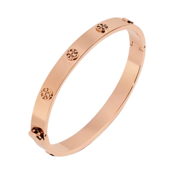 Tory Burch | Jewelry | Tory Burch Rose Gold 7mm Logo Miller Studded ...
